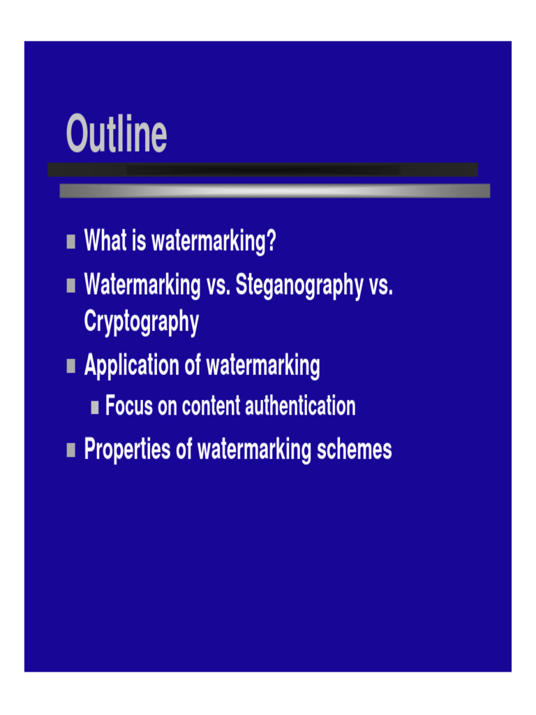 Steganography Watermarking Lectureslides | PDF | Cryptography | Public ...