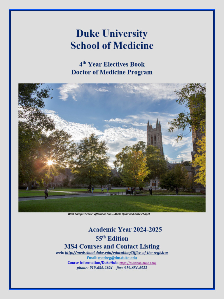 2024-2025 Fourth Year Electives Book | PDF | Student Financial Aid In ...