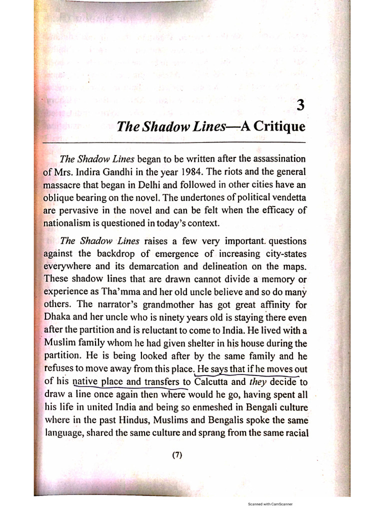 The Shadow Lines | PDF