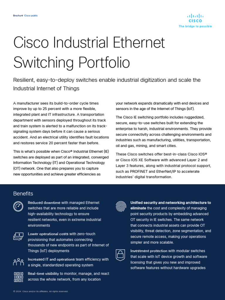 Cisco Industrial Ethernet Switching Portfolio | PDF | Network Switch | Internet Of Things
