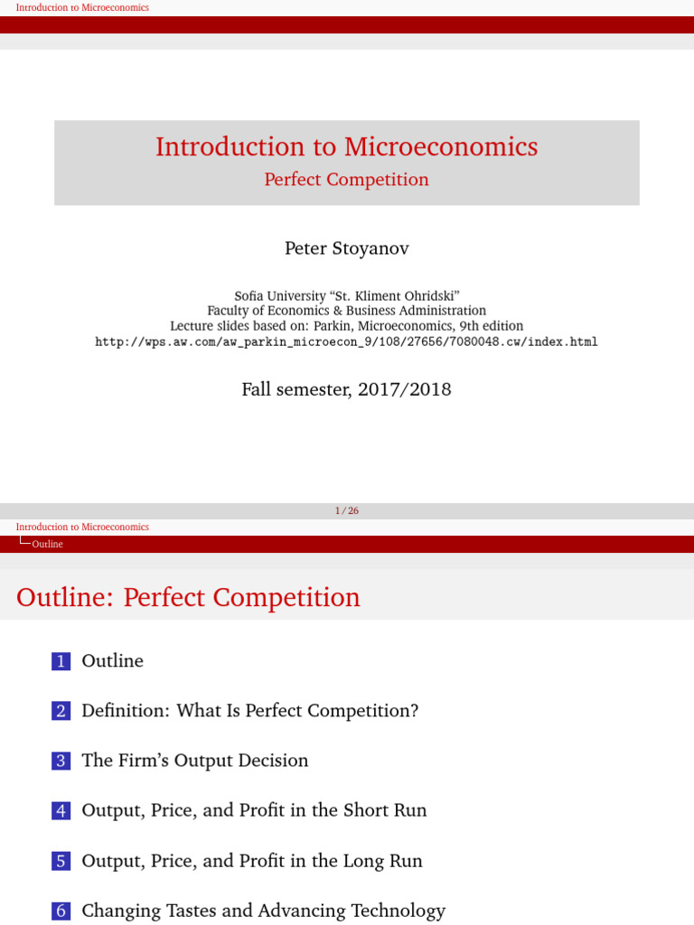 FEBA Micro 07 Perfect Competition | PDF | Microeconomics | Perfect ...