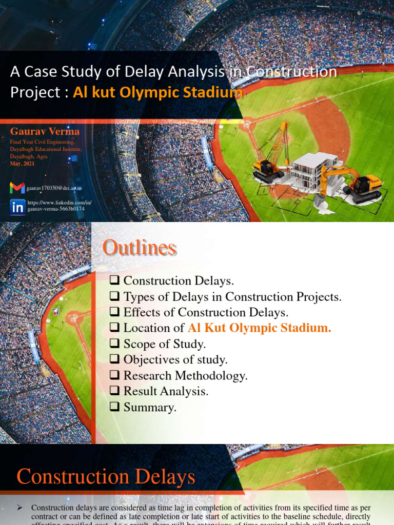Al Kut Olympic Stadium: A Case Study of Delay Analysis in Construction Project | PDF | Deep ...