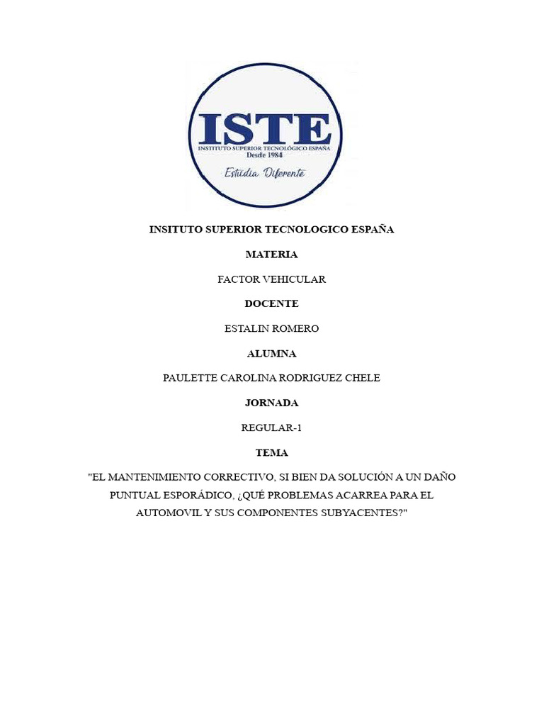 Foro Factor Vehicular Sem 4 | PDF | Ingeniería de confiabilidad
