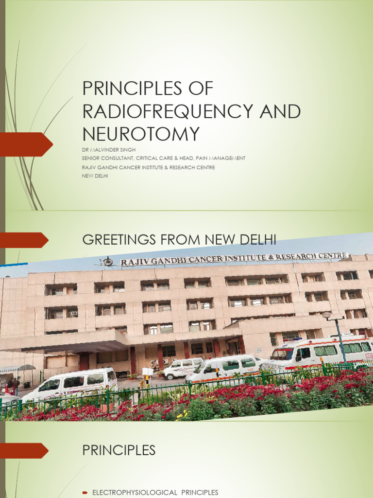 Principles of Rfa Neurotomy | PDF | Electric Current | Pain