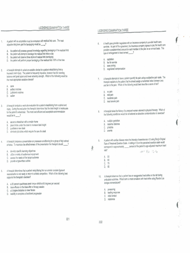 Licensing Written Exam 3 With Answer Key Copy Completed | PDF