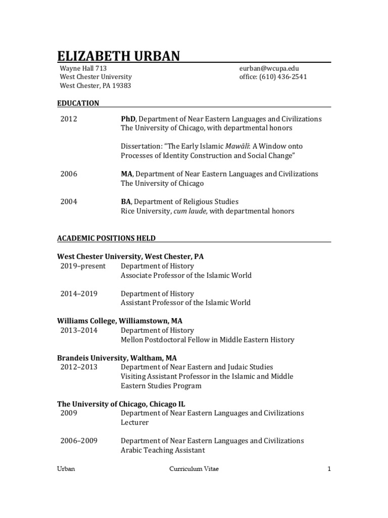 Urban CV Oct 2020 | PDF | Arabic | Slavery