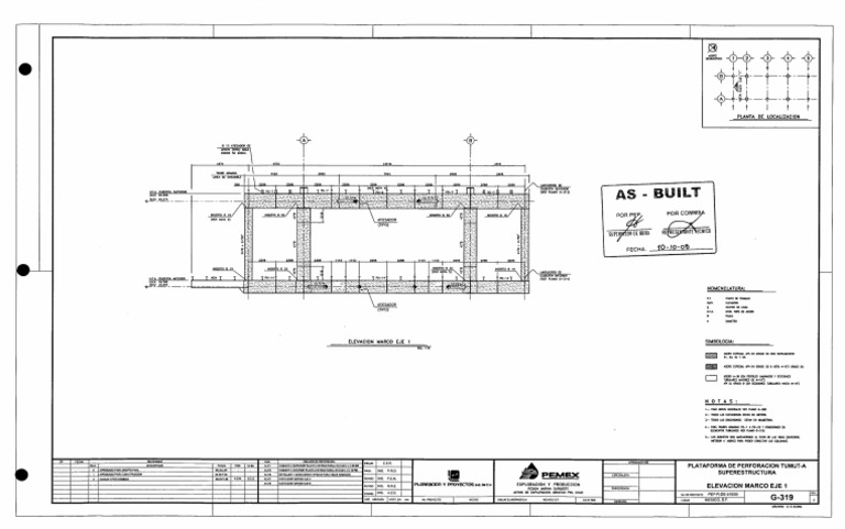 PE-TUM-G319-E-001-21 (Elevacion Marco Eje 1) | PDF