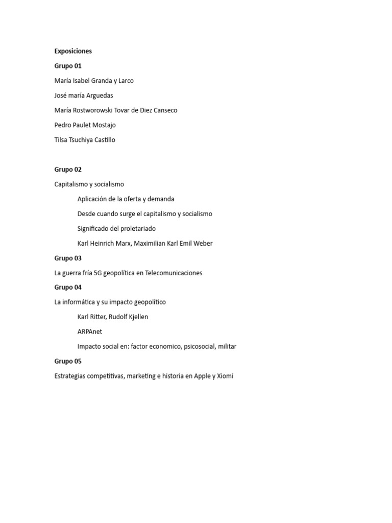 Exposiciones Grupo | PDF | Política