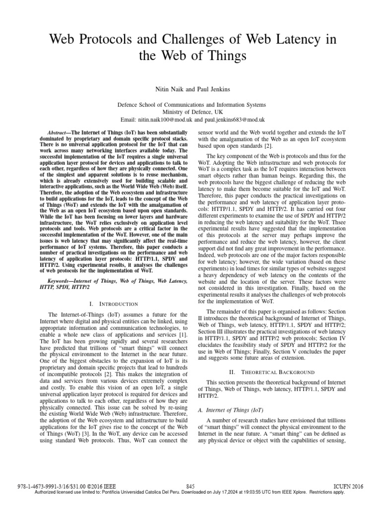 17 Web Protocols and Challenges of Web Latency in The Web of Things | PDF | World Wide Web ...