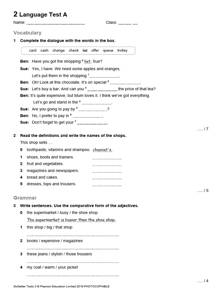 Language Test 2A | PDF | Linguistics