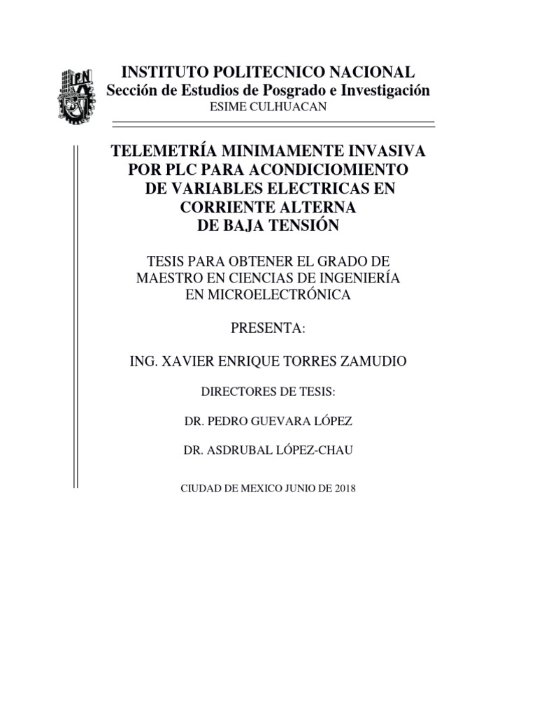 Tesis Xavier Enrique Torres Zamudio-1 | PDF | Energia electrica ...