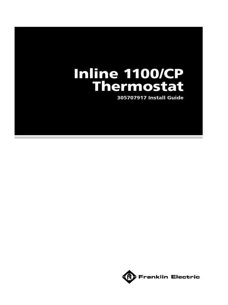 Inline 1100 Thermostat Manual | PDF | Thermostat | Screw