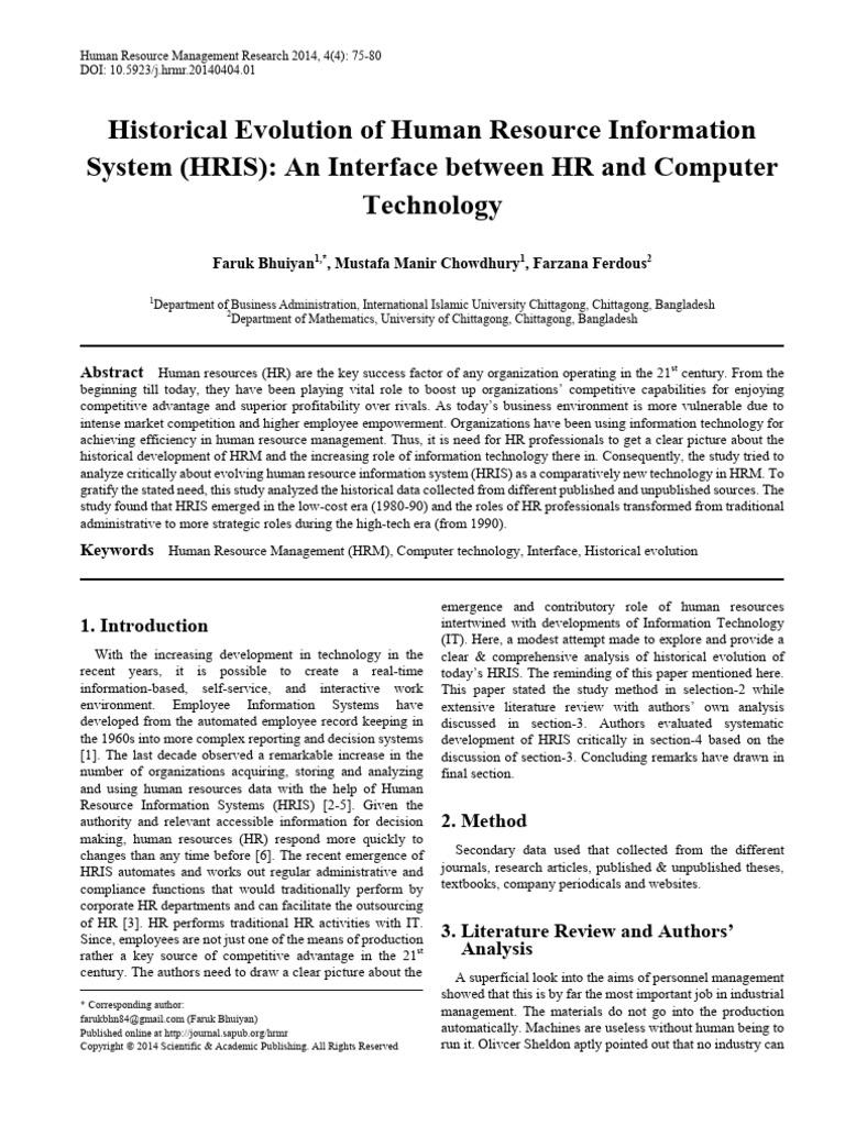 Historical Evolution of Human Resource I | PDF | Human Resource ...