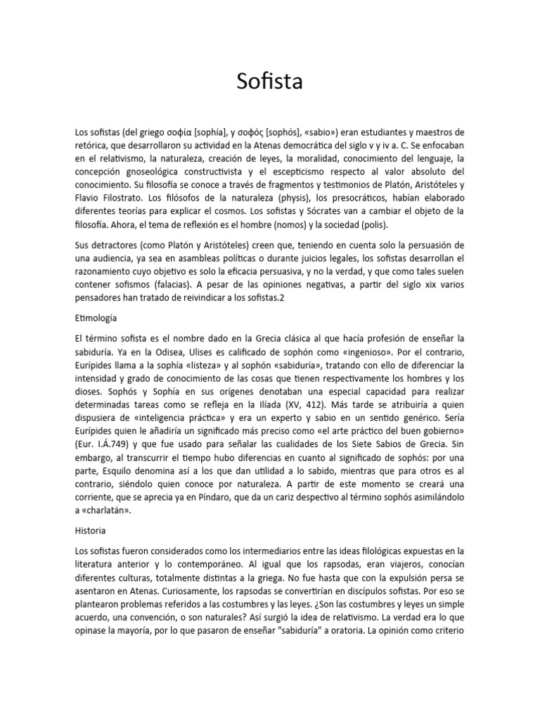 Sofistas: Retórica y Relativismo Griego | PDF