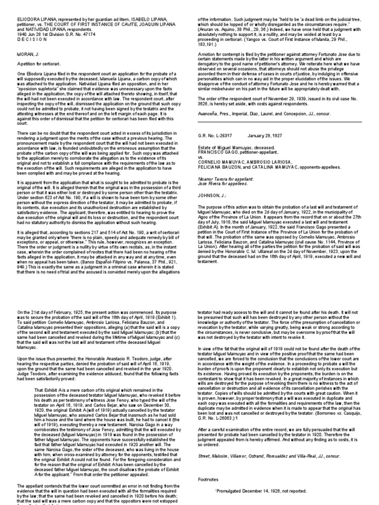 VII Revocation of Wills and Testamentary Disposition | PDF | Will And ...