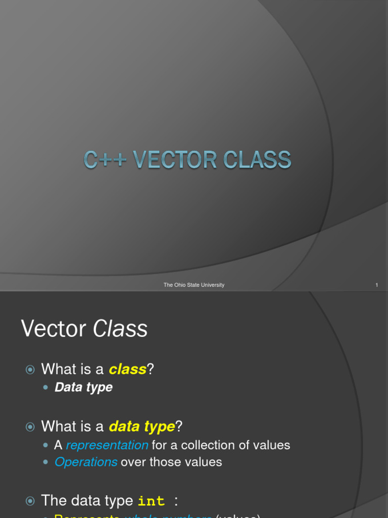 Lecture18 Vectors | PDF | Bracket | Integer (Computer Science)
