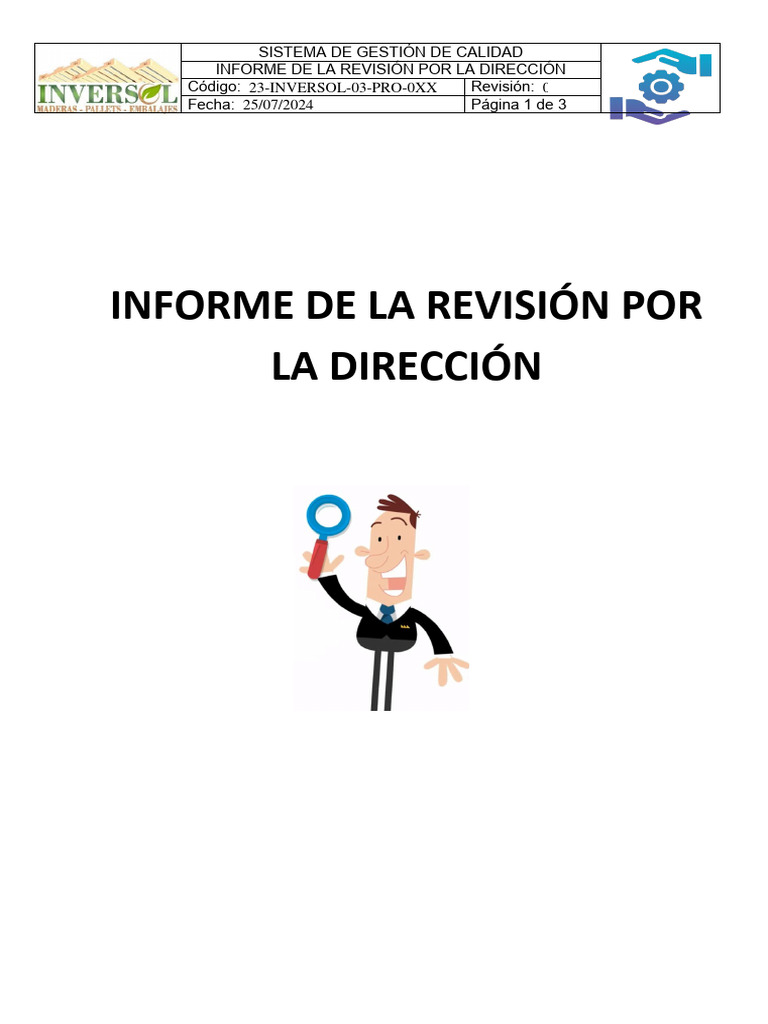 Informe de Revisión del SGC 2024 | PDF | Sistema de manejo de calidad ...