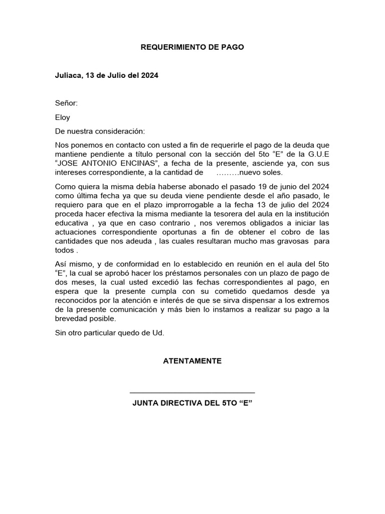 Requerimiento de Pago | PDF