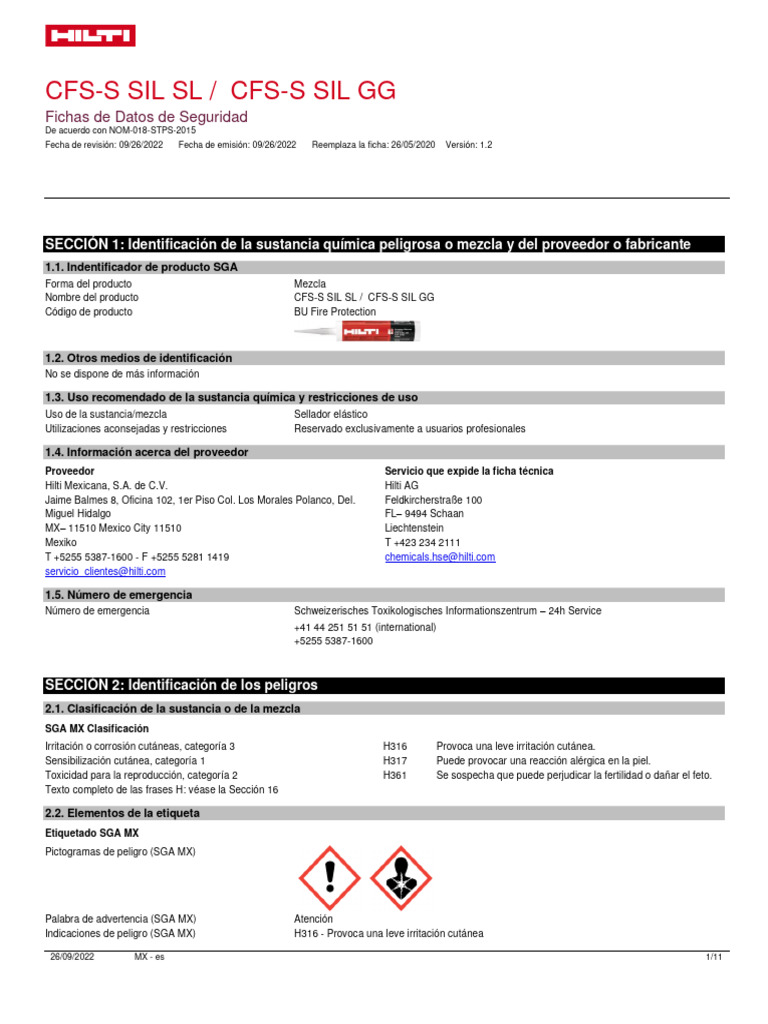 CFS S Sil GG Hilti | PDF | Residuos | Agua