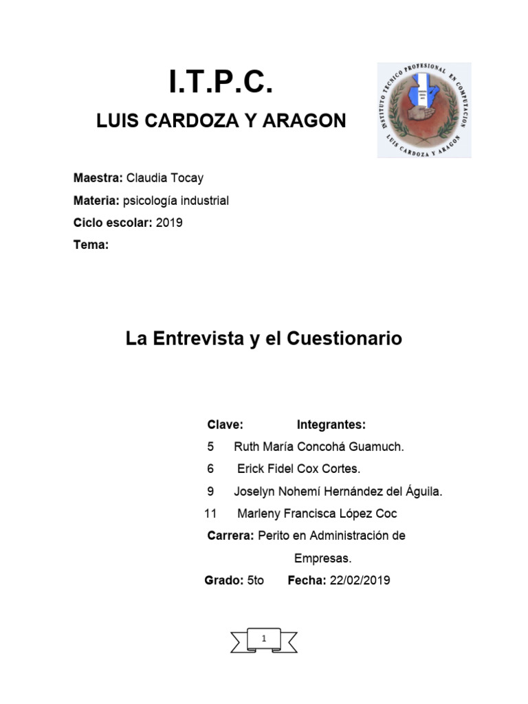 cuestionario y entrevista | PDF | Cuestionario | Sicología cuestionario y entrevista | PDF | Cuestionario | Sicología