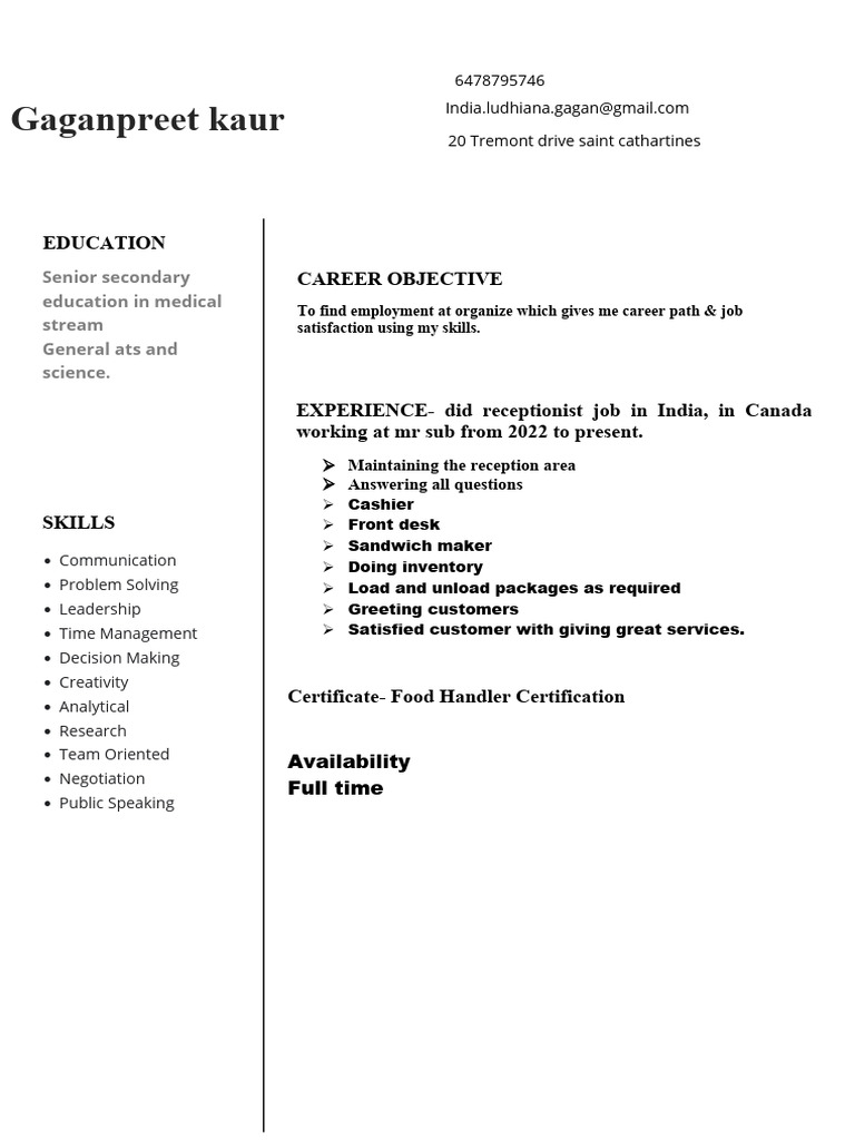 Gagan Resume 2 | PDF