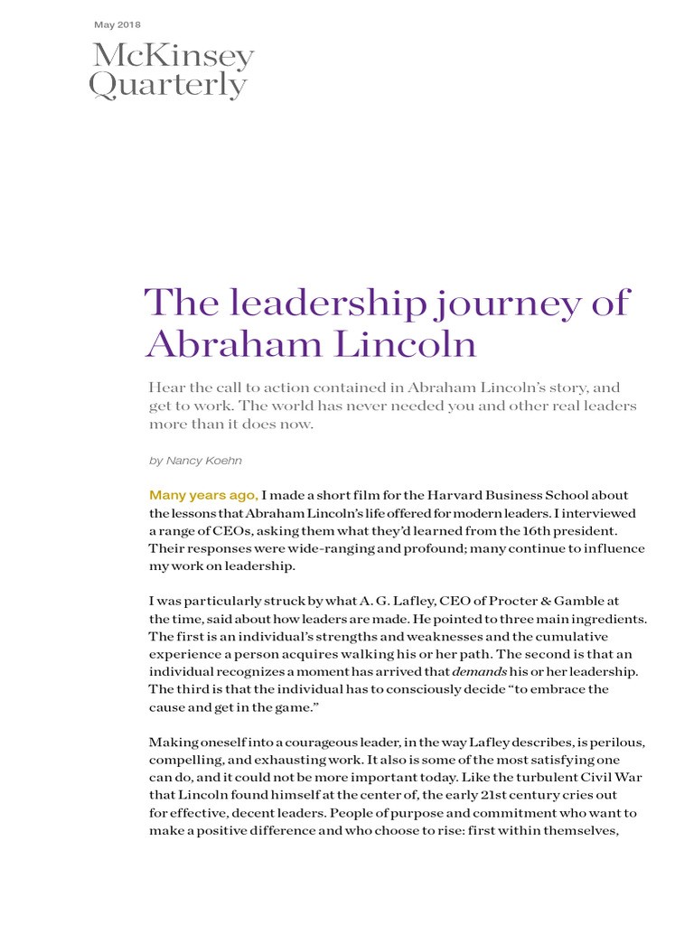 Leadership Lessons from Abraham Lincoln | PDF | Abraham Lincoln ...