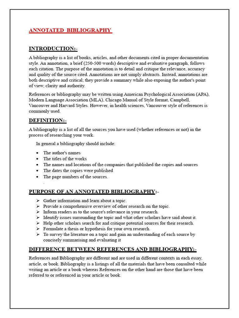 Annoted Bibliography | PDF | Citation