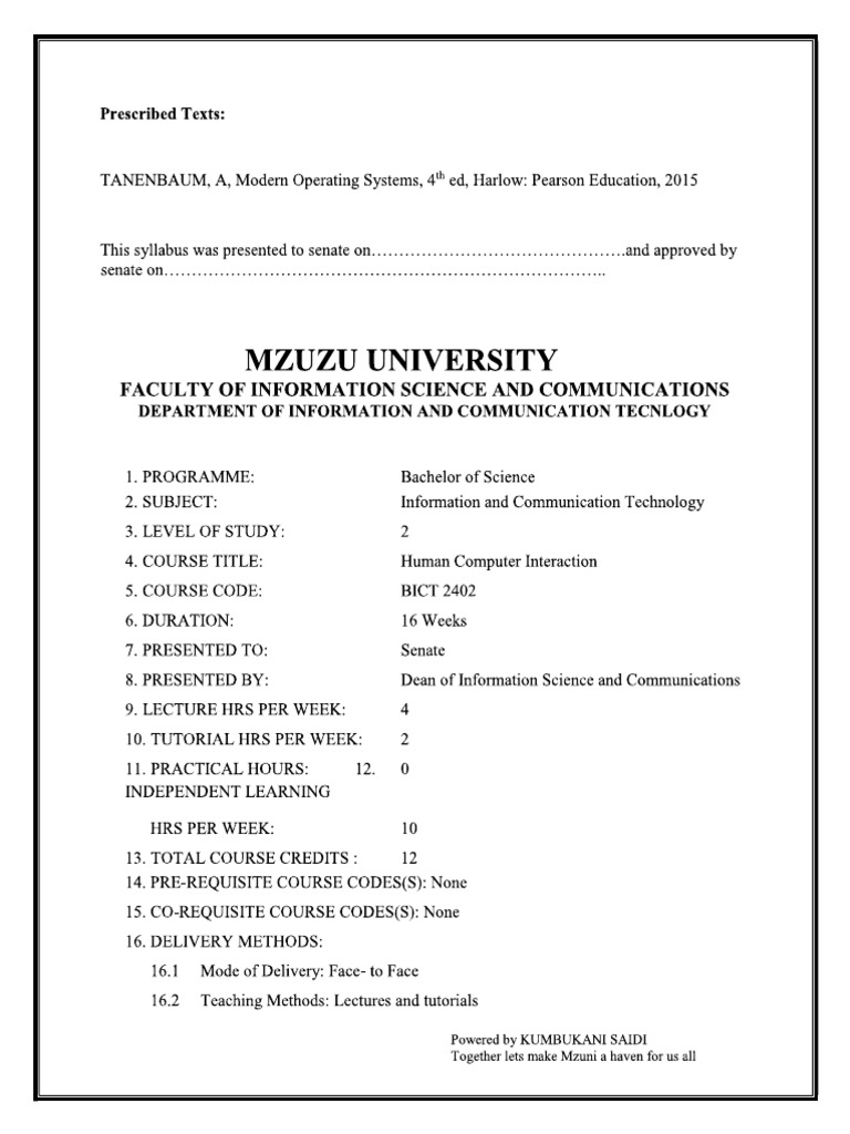 Hci Course Outline | PDF
