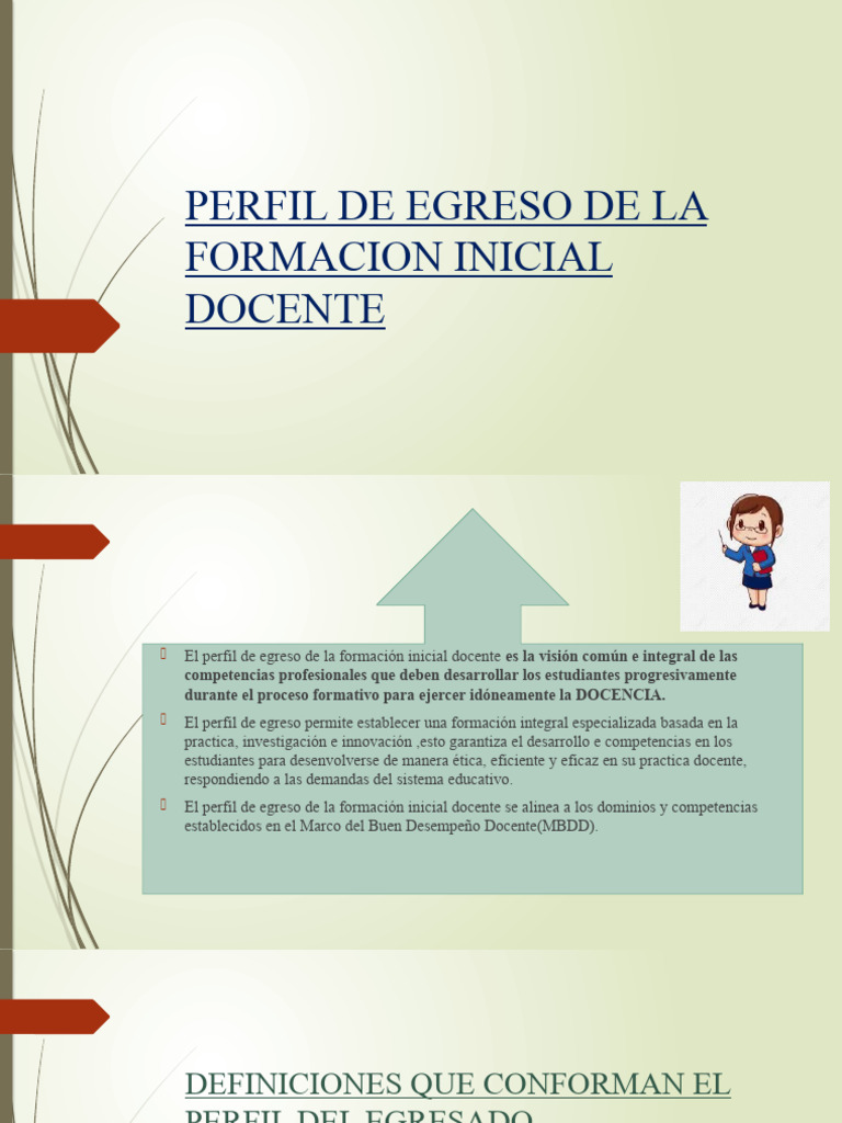Exposicion Perfil de Egreso de La Formacion Inicial Docente | PDF ...