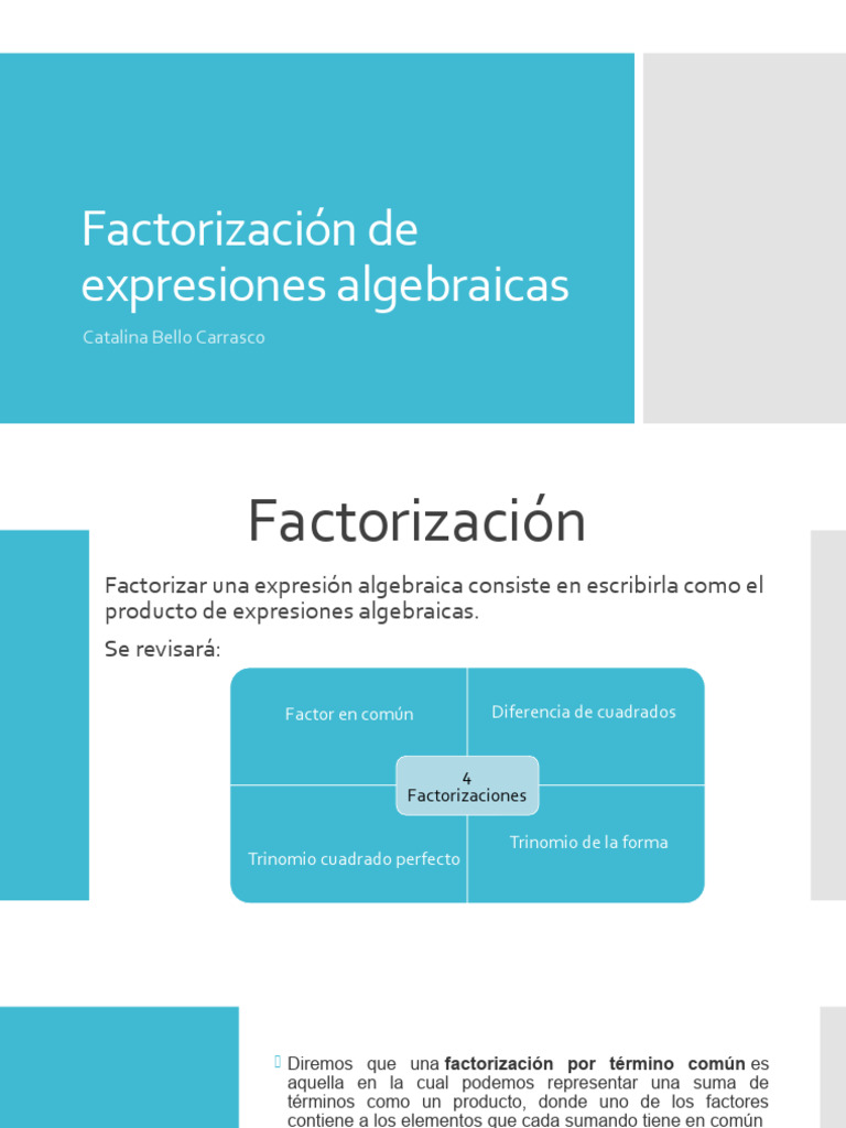 Factorización Clase 1 | PDF | Factorización | Álgebra abstracta
