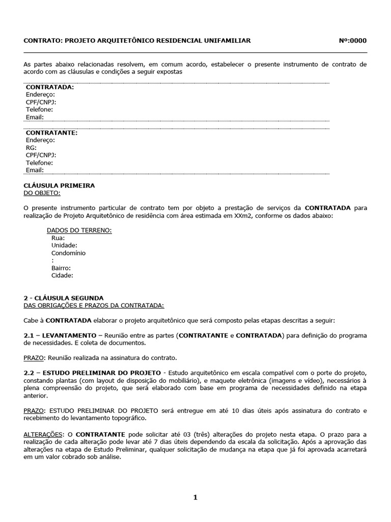 0000 - Contrato Arquitetura | PDF