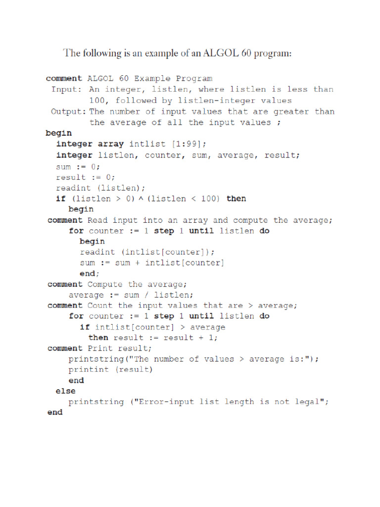 Algol 60 Example | PDF
