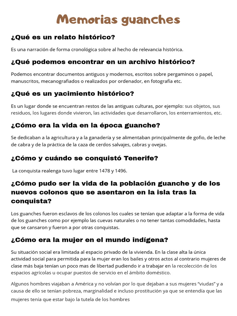 Vida y sociedad de los guanches en Tenerife | PDF