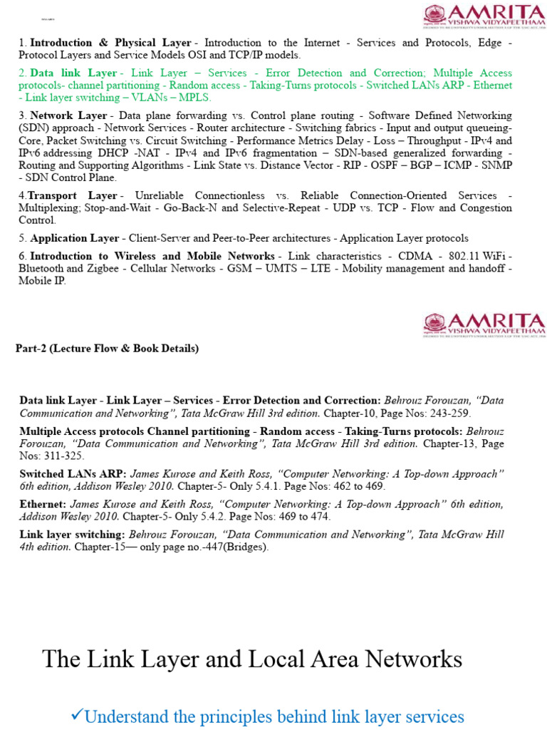 Part 2-Data Link Layer | PDF | Channel Access Method | Computer Network