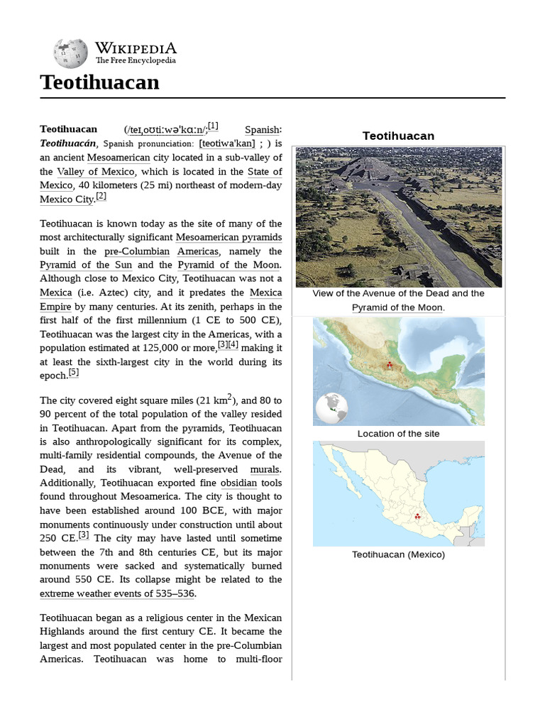 Teotihuacan | PDF | Mesoamerica