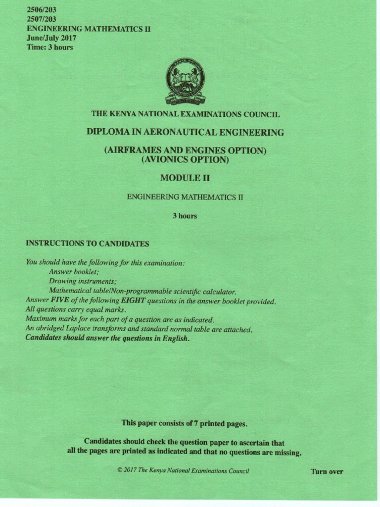 Engineering Mathematics - Module II - Jul 2017 | PDF