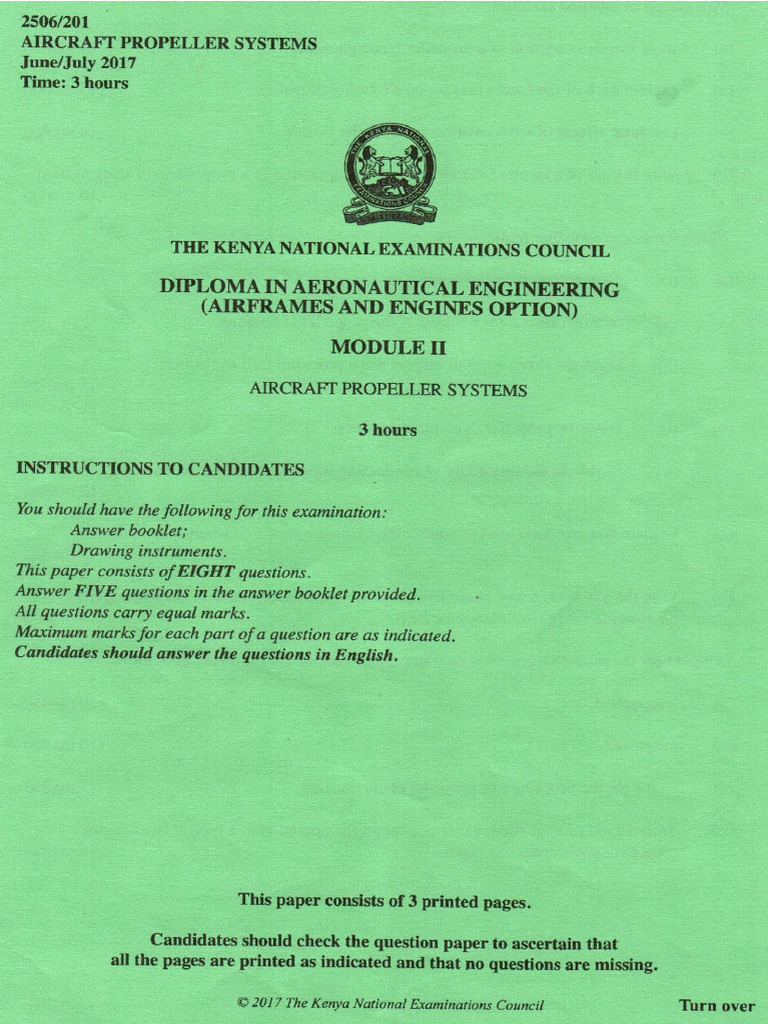 Aircraft Propeller Systems - Module II - Jul 2017 | PDF