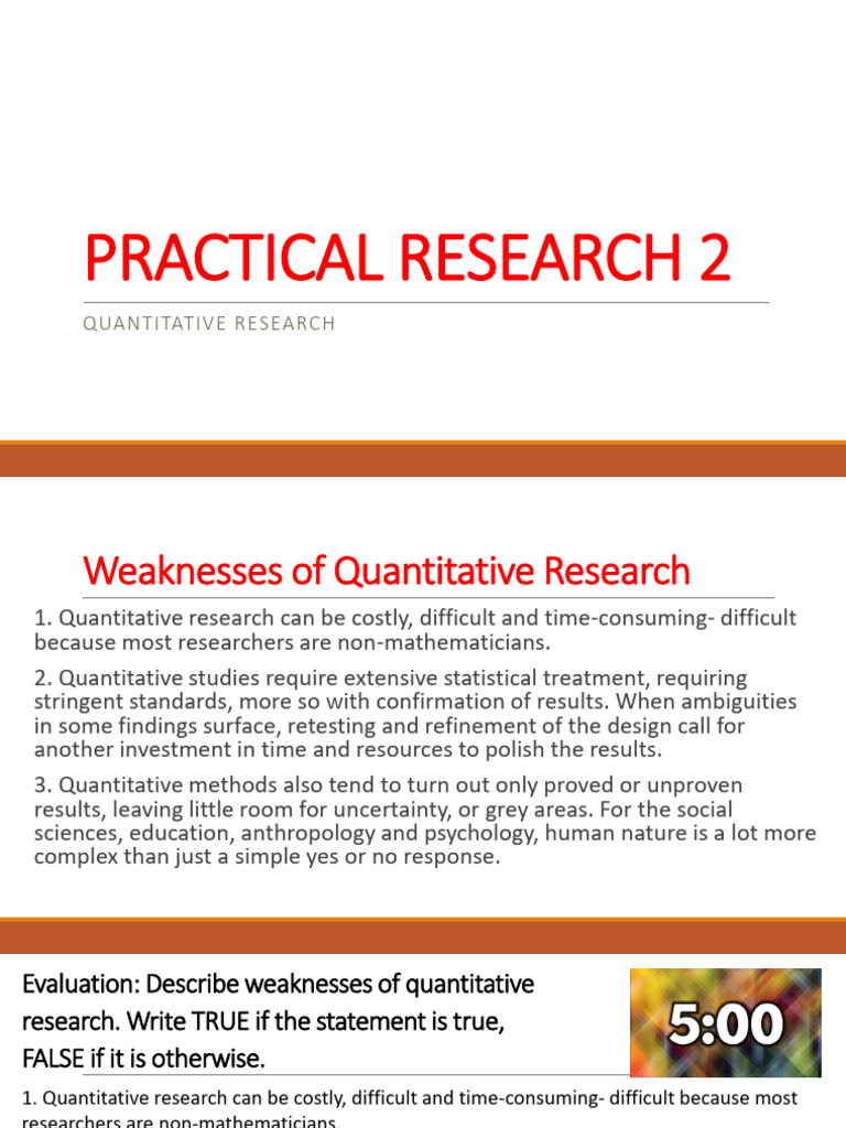 PR 2 July 31 (Weaknesses of Quantitative Research) | PDF