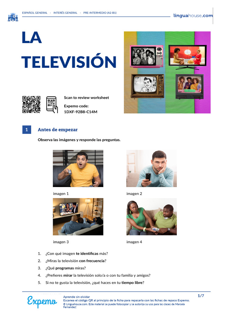 La Televisión Castellano Spanish Teacher | PDF | Televisión | Lingüística
