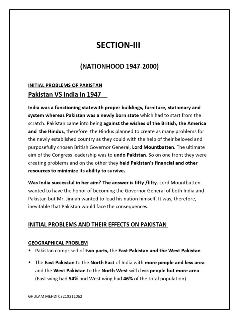 SEC III New File | PDF | Partition Of India | Pakistan