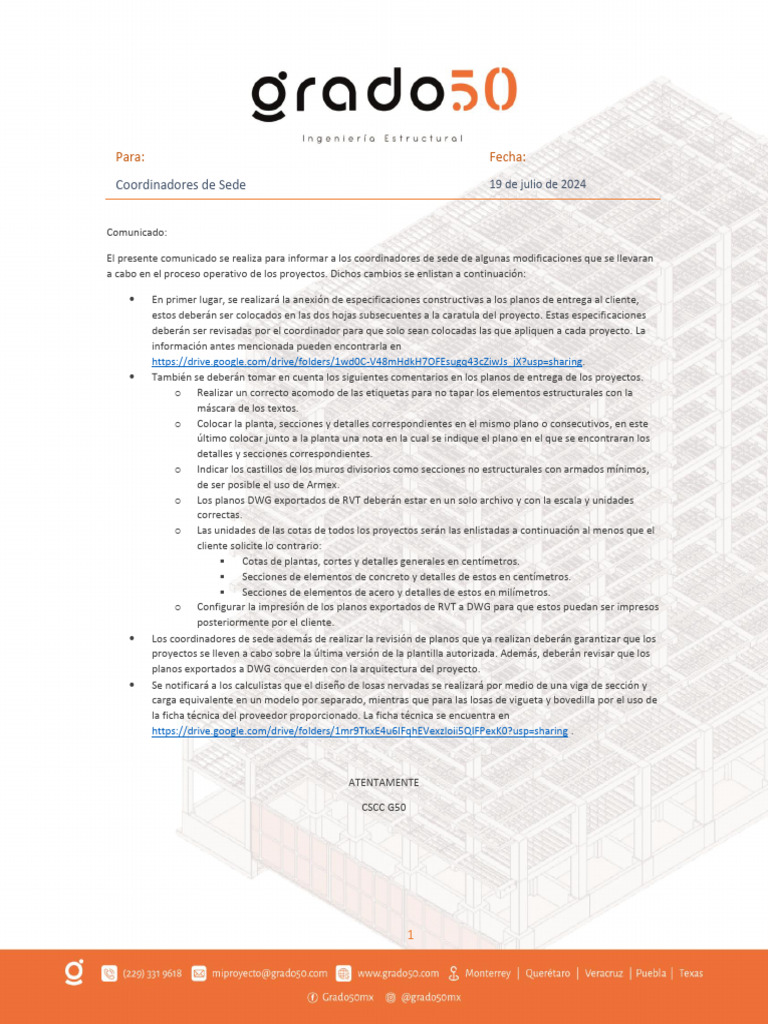 Comunicado CSCC G50 | PDF