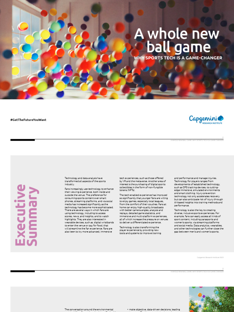 Capgemini Tech in Sports April 23 | PDF | Virtual Reality | Sports