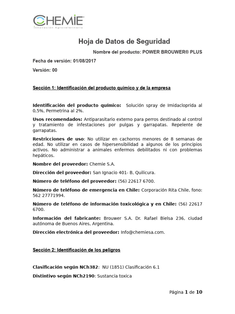 HDS Power Plus Spray | PDF | Agua | Toxicidad