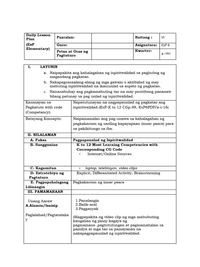 EsP 6-Q4-W1-D1-5 - Edited | PDF