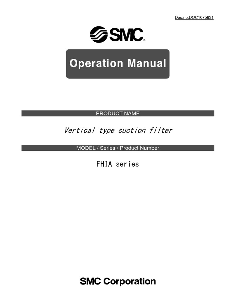 Vertical Type Suction Filter: FHIA Series | PDF | Electrical Connector | Safety