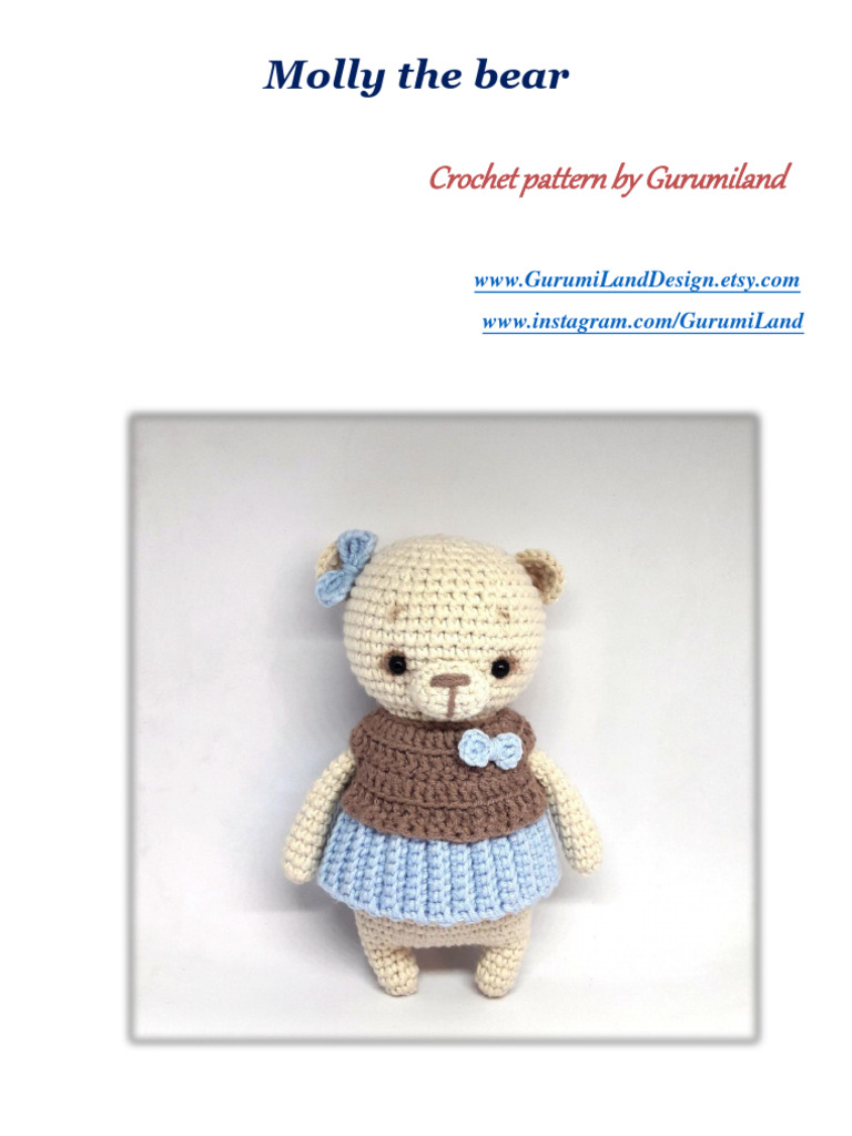 GurumiLand - Bears Tolly and Molly | PDF | Crochet | Yarn