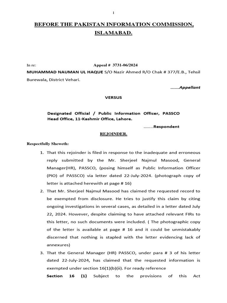 Rejoinder | PDF | Discovery (Law) | Supreme Court Of The United States