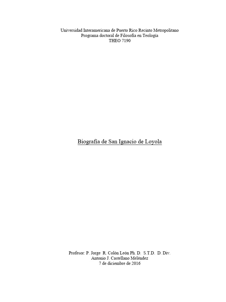 Antonio Castellano - Biografia Ignacio de Loyola | PDF | Ignacio de Loyola