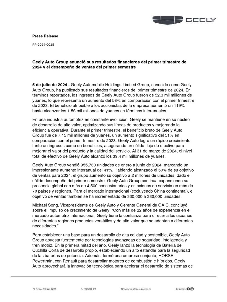 Press Release 0705 | PDF | Industria automotriz | Coche