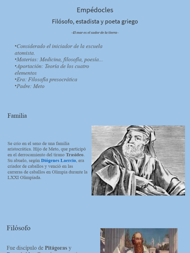 Empédocles: Filósofo y Poeta Griego | PDF